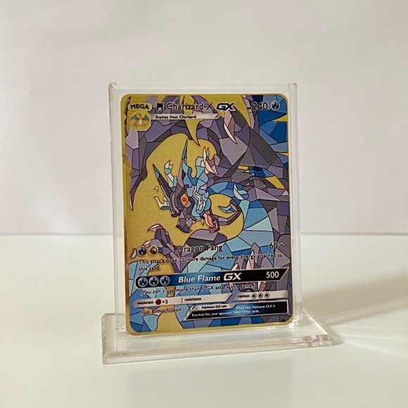 Pokemon | Other | Pokemon Megacharizard Gx Metal Gold Card ...